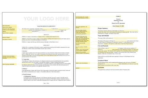 MSA + SOW Combo Pack (Master Services Agreement and Statement of Work ...
